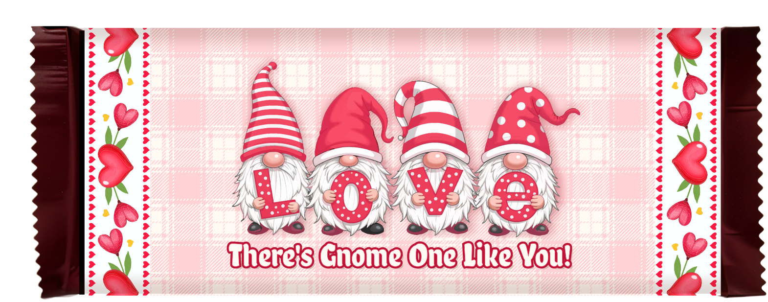 Valentine's Day Gnome Candy Bar Wrapers